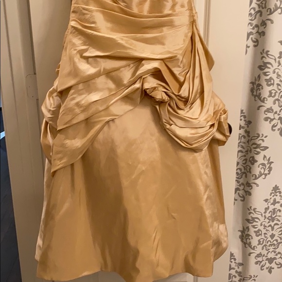 Dresses | One Shoulder Light Gold Gown W Lace Up Back | Poshmark